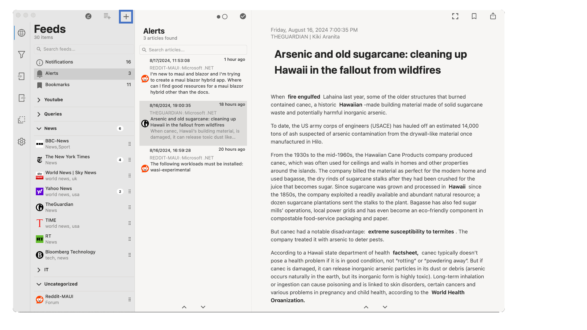 Help | RSS Radar Application
